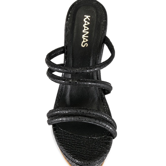 Kaanas | Shoes | Kaanas X Revolve Lauren Wedge Black New | Poshmark